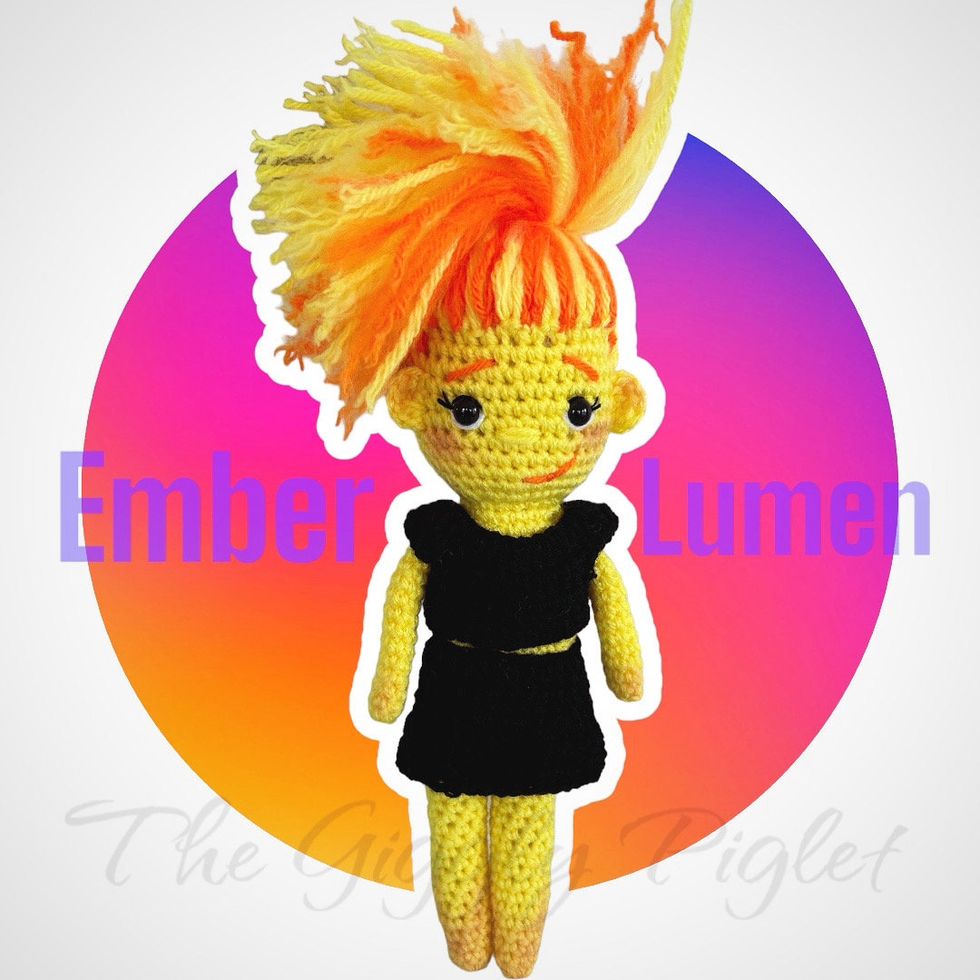 Ember Lumen Elementals Crochet Amigurumi Doll, Amigurumi Embrr Lumen ...