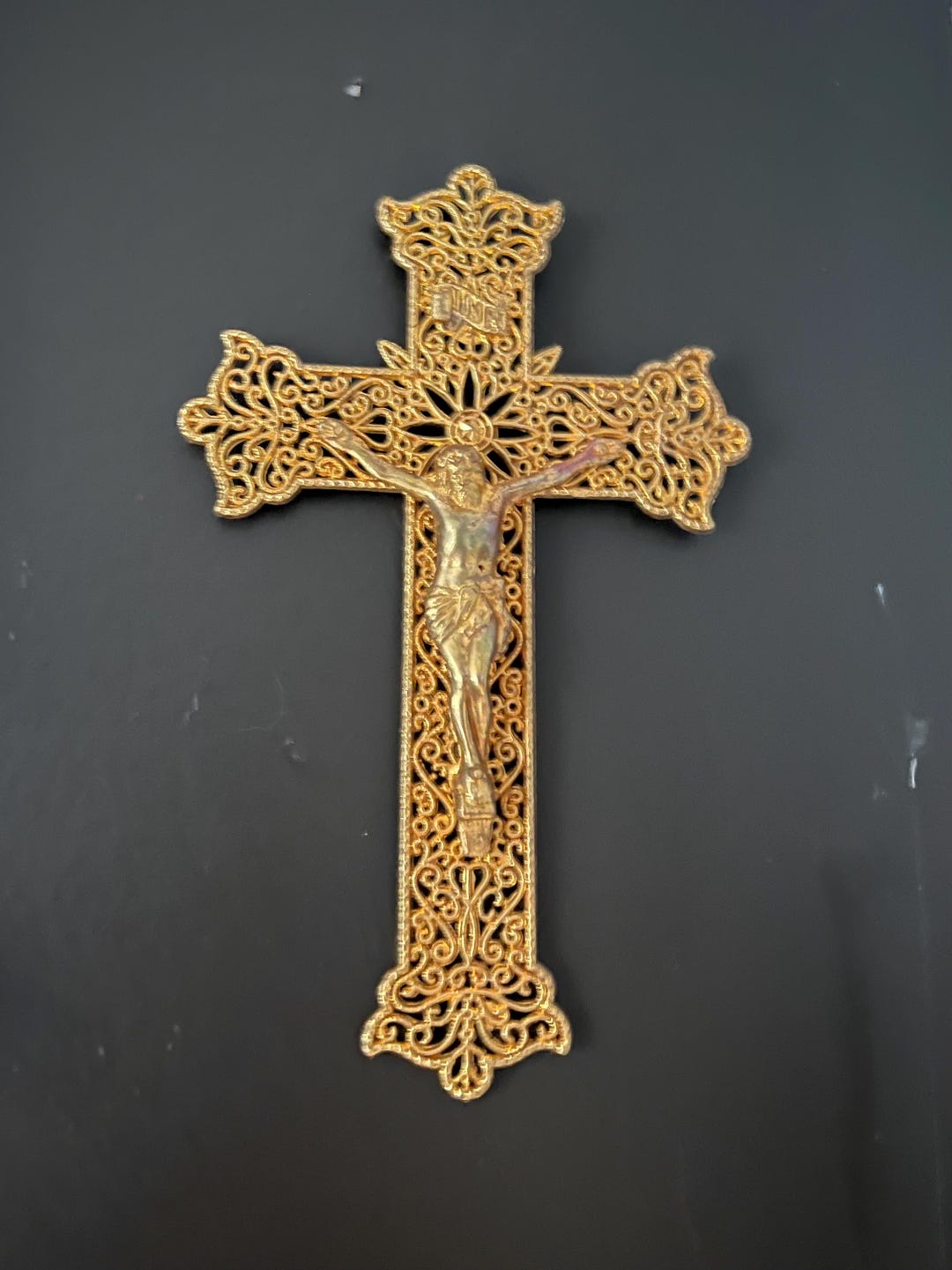 Ornate Gold Vintage Crucifix - Etsy