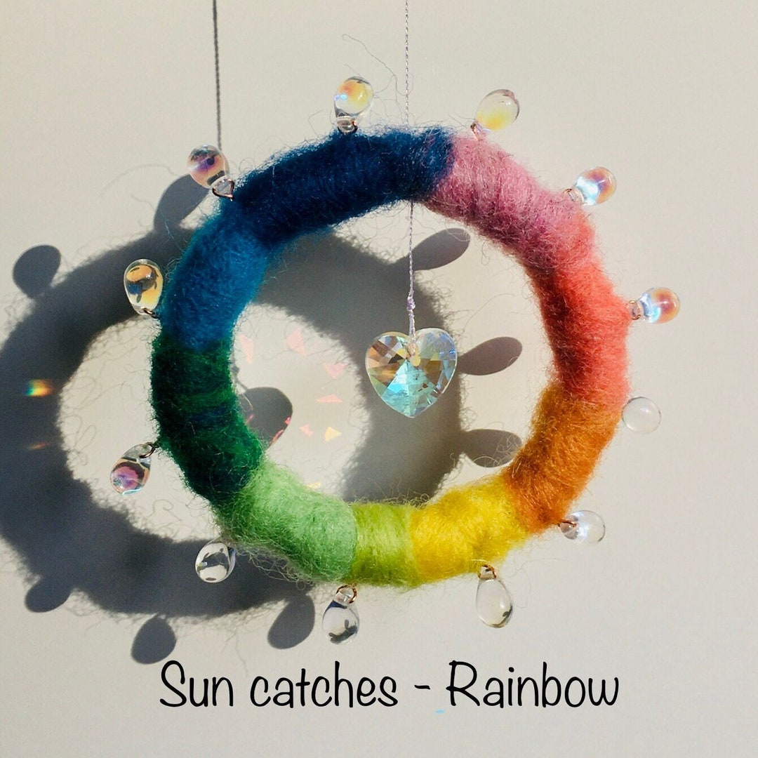 Felted Sun Catcher Reflective Ornament - Etsy