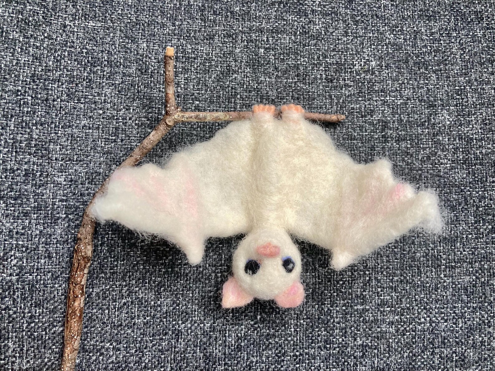 Felted Bat, Albino Bat, Whimsical Animal Creature - Etsy