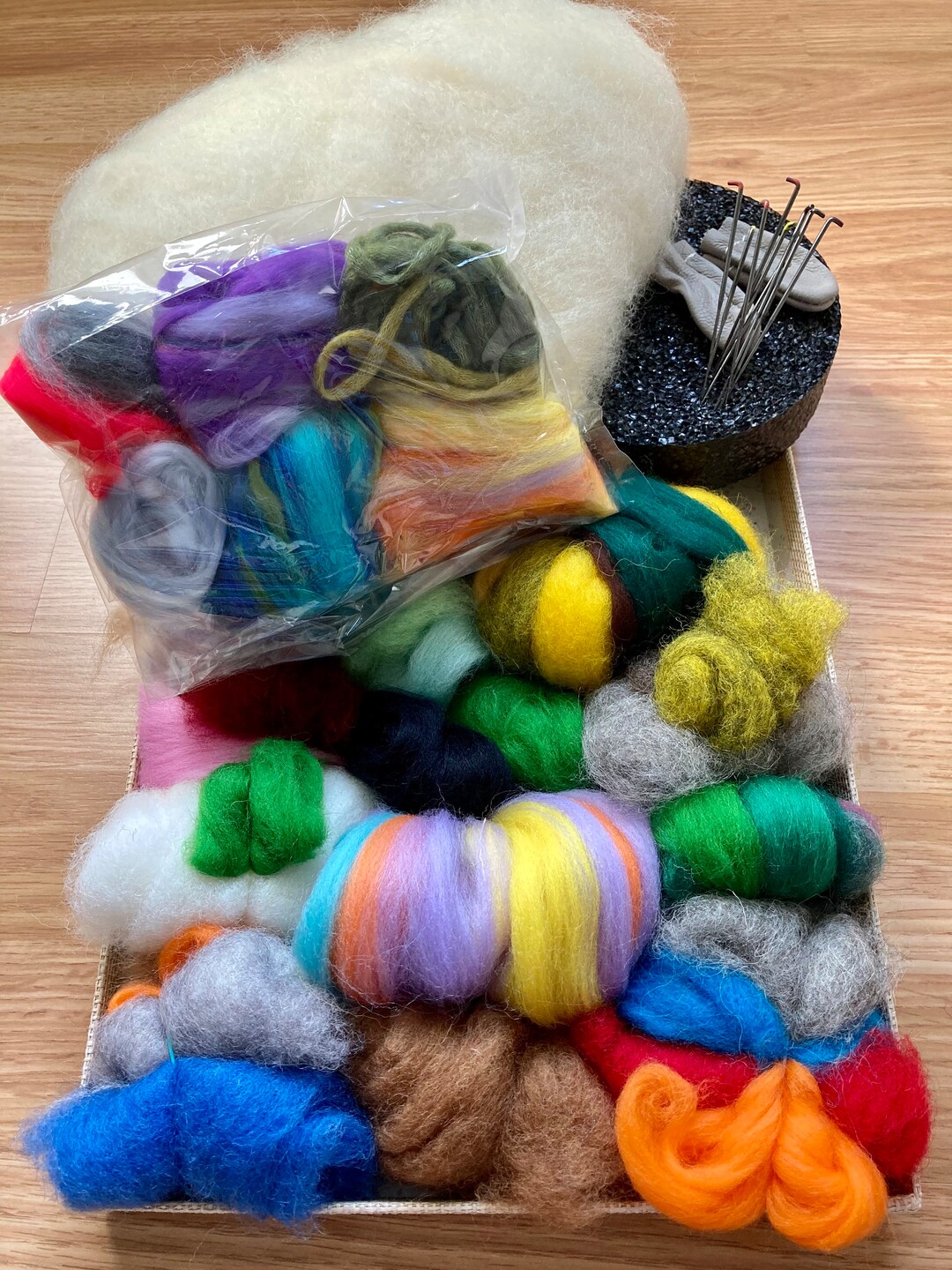 Wool Felting Starter Kit. All Supplies One Needs for NEEDLE AND WET ...