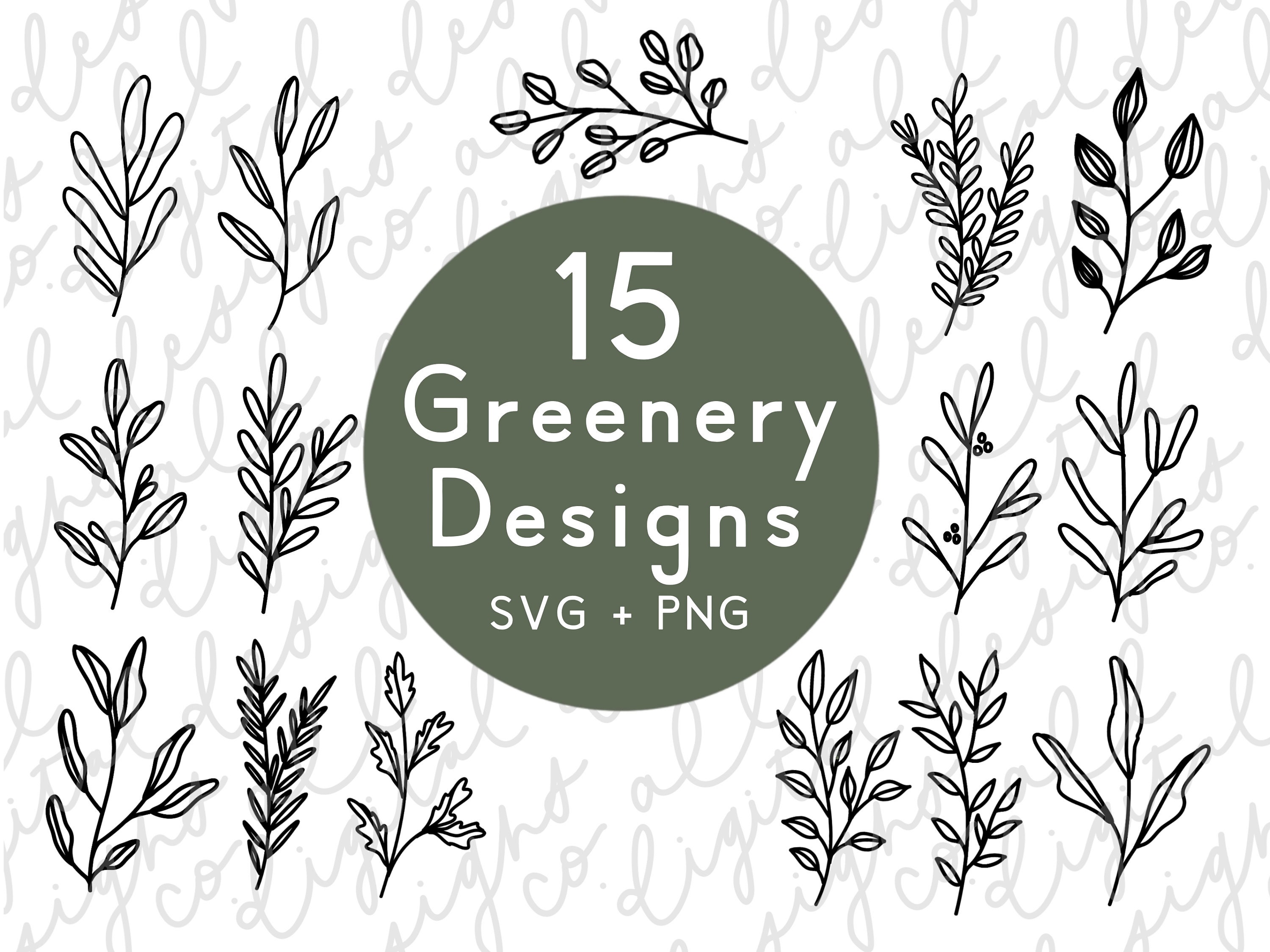 Greenery SVG Bundle, Leaves SVG, Svg Art, Cricut Design, Silhouette ...