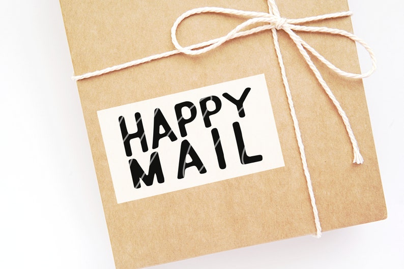 Happy Mail Bundle Thermal Sticker PNG, Thermal Printer Label, PNG ...