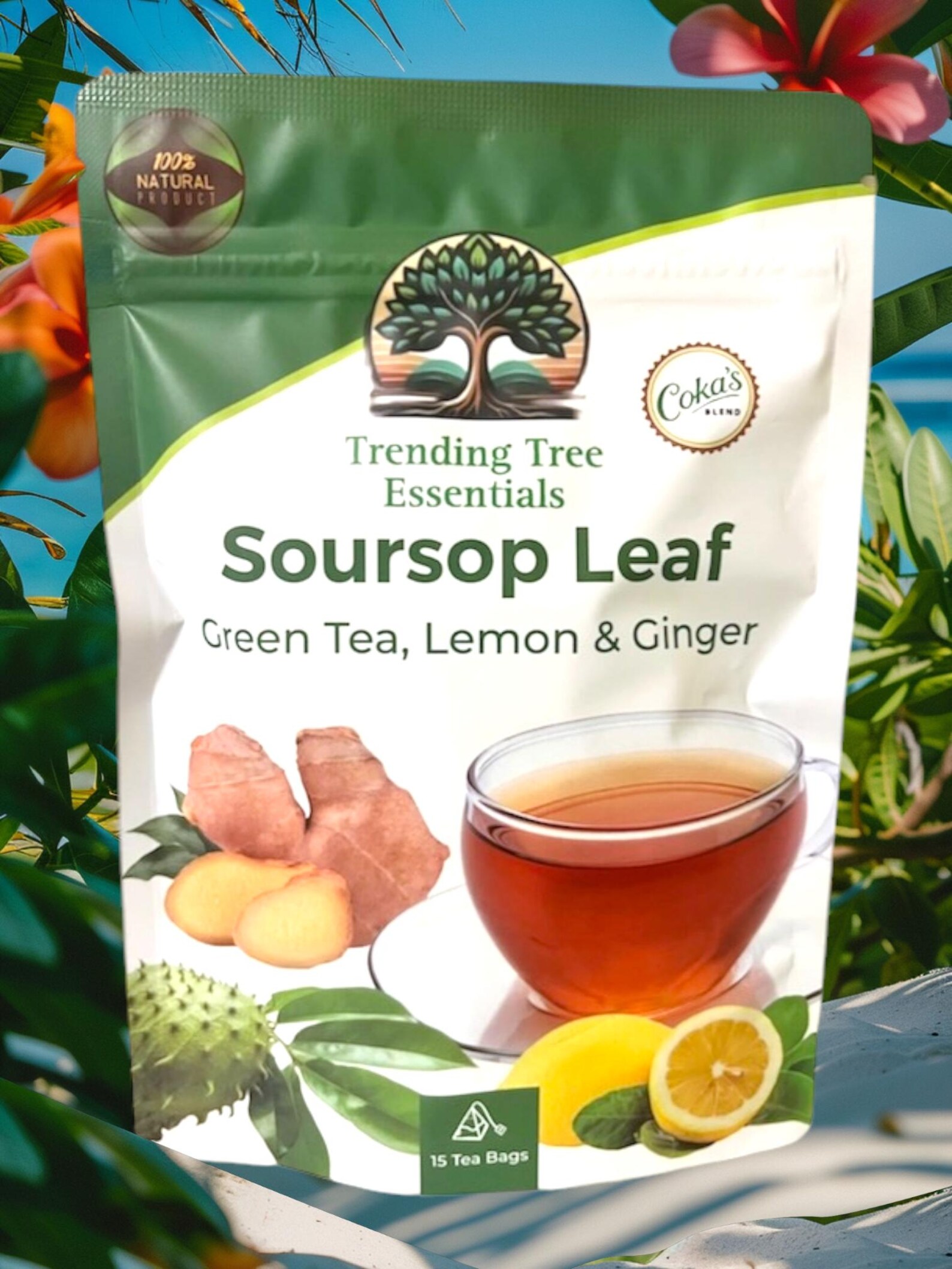 Soursop Ginger Lemon Green Tea - 2 Pack (30 Bags) - Etsy