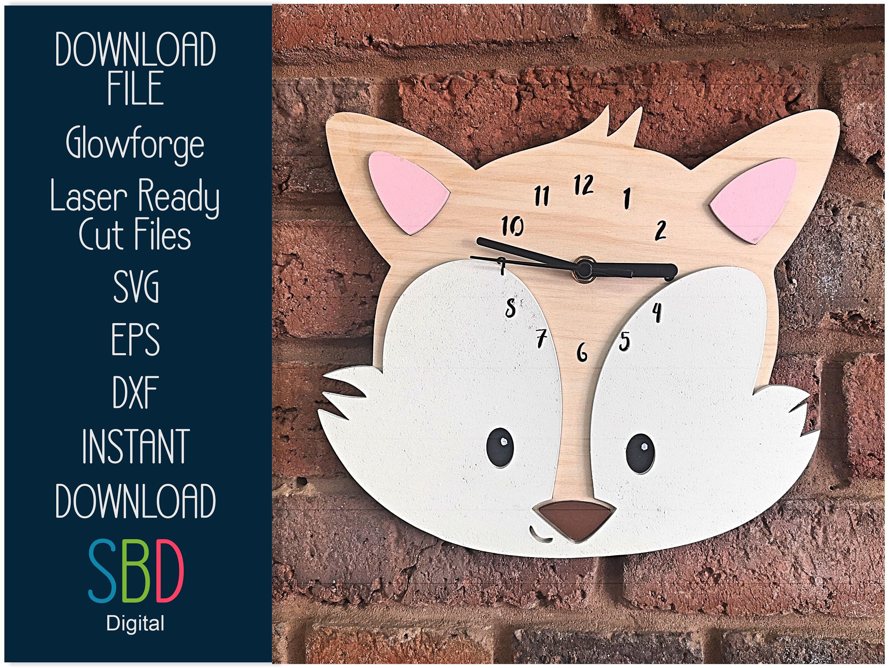 Fox Clock SVG - Wooden Clock File - Laser Ready Template - Nursery ...