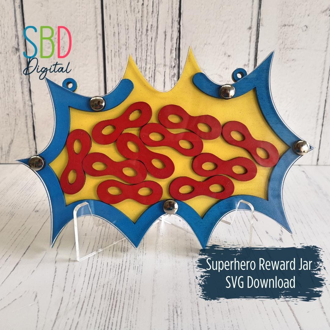 Superhero Reward Jar SVG, Instant Download, Reward Jar Template - Etsy