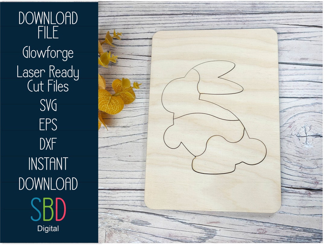 Easter Rabbit Puzzle - Wooden Easter Puzzle File - Laser Ready Template ...