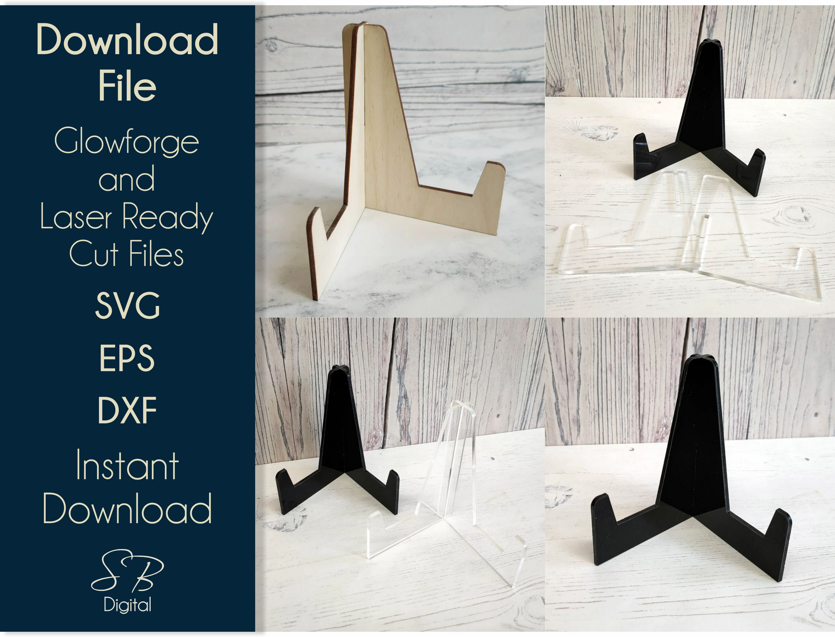 Laser Ready Display Stand - Easel Display - SVG Cutting File ...