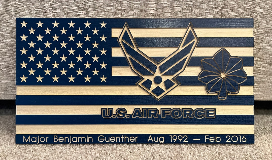 Personalized Flag With U.S. Air Force Logo and Rank - Etsy