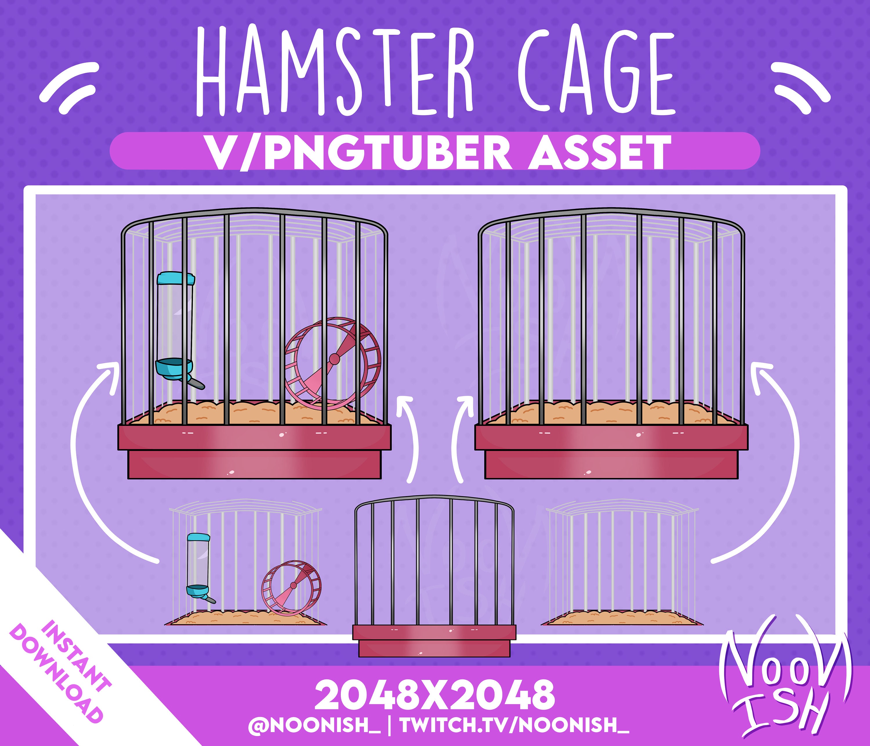 Vtuber / PNGtuber Hamsterkäfig Lustige Stream Overlay/Assets Veadotube ...
