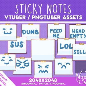ALL Vtuber / Pngtuber Sticky Note | Funny Stream Overlay/assets | Veadotube | Pngtuber ...