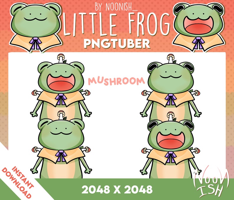 Premade Png-tuber Model Little Frog 6 Versions/outfits V-tuber, Vtuber ...
