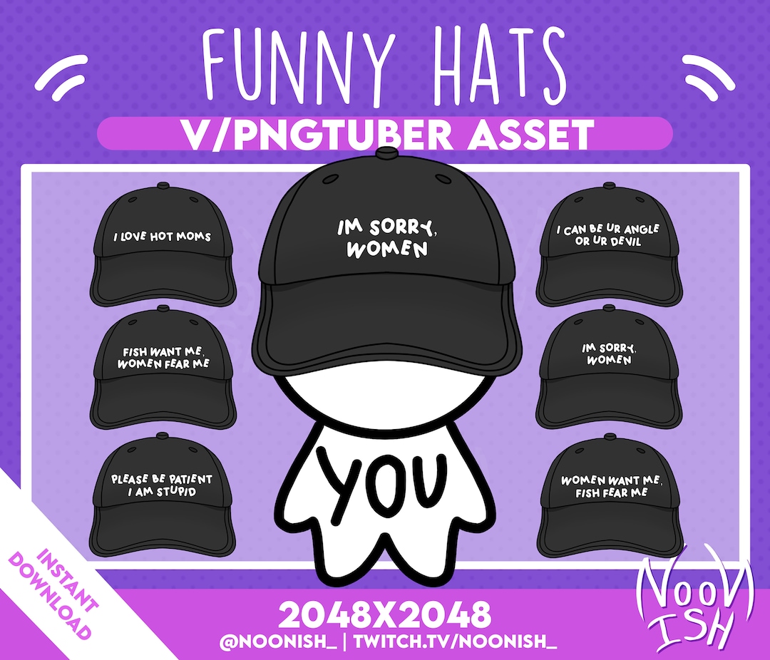 Vtuber PNG Tuber Asset FUNNY HATS - Multiple Variations | Veadotube ...