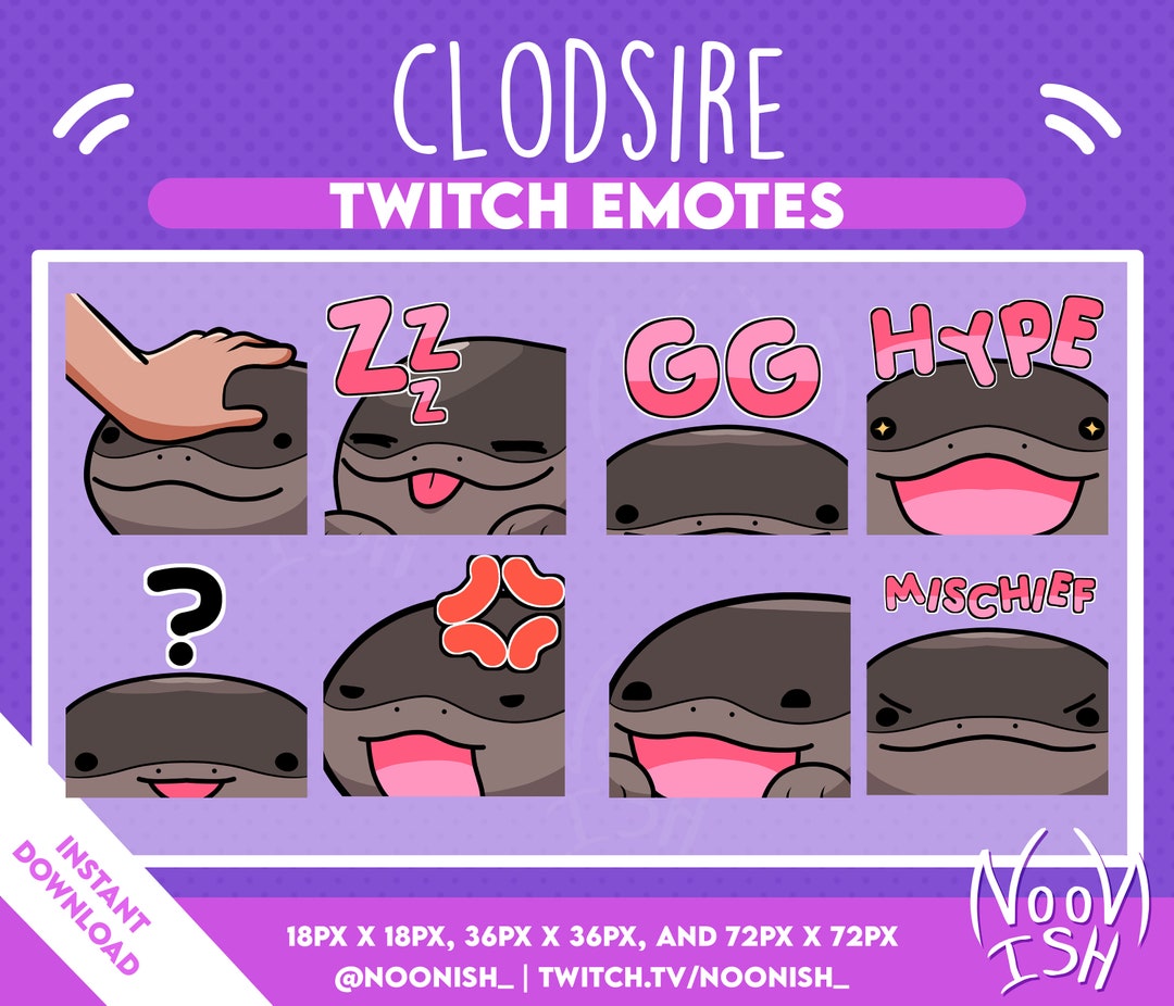 Clodsire POKEMON INSPIRED Twitch Sub & Follow Emotes Streamer Emotes ...