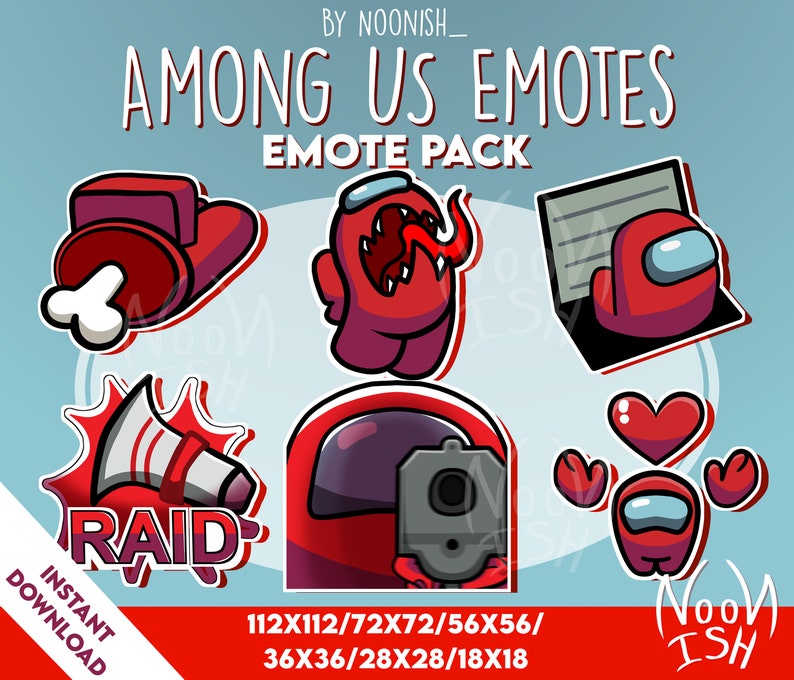 AMONG US Emotes Twitch Graphics for Streamers Twitch Sub & Bit Badges ...
