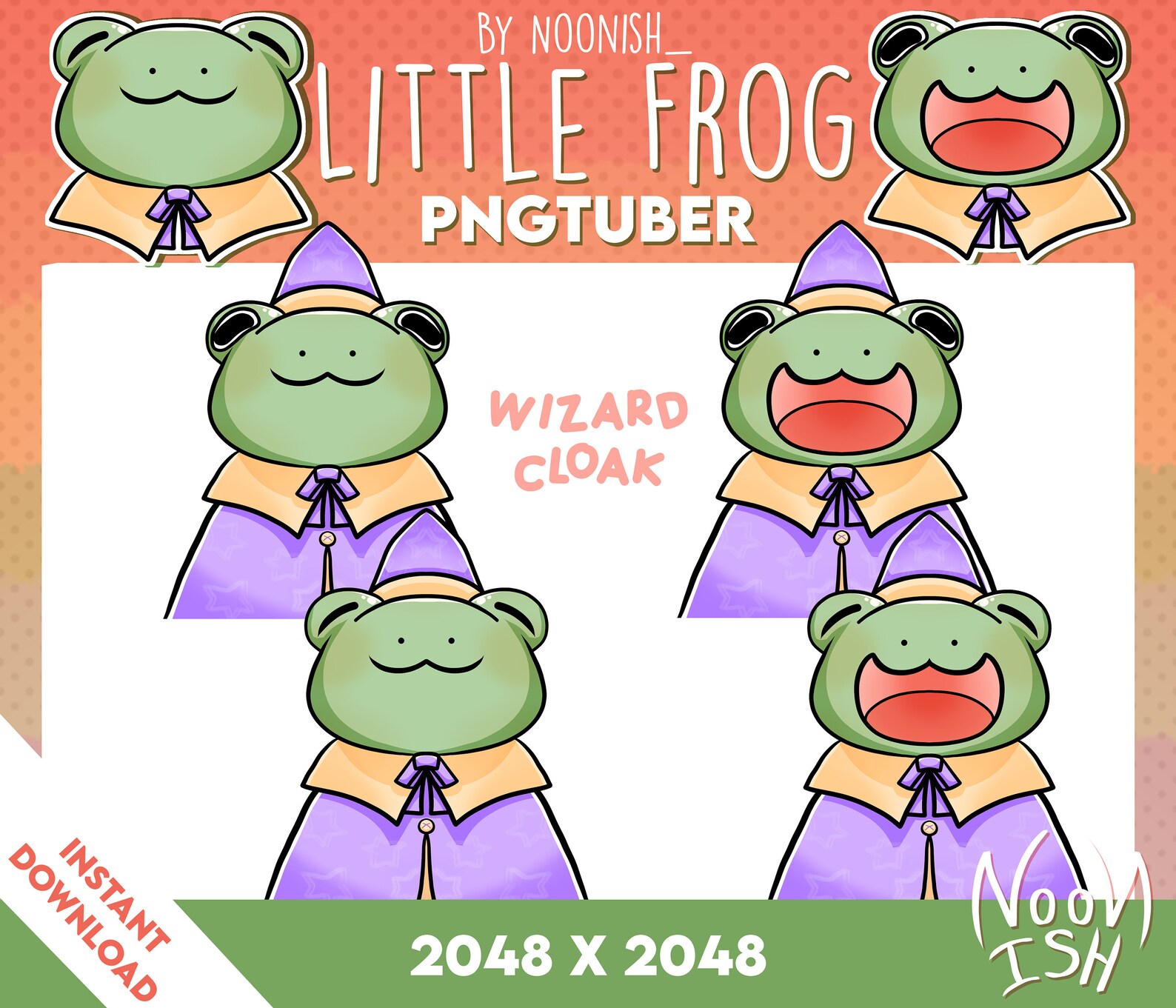 Premade Png-tuber Model Little Frog 6 Versions/outfits V-tuber, Vtuber ...