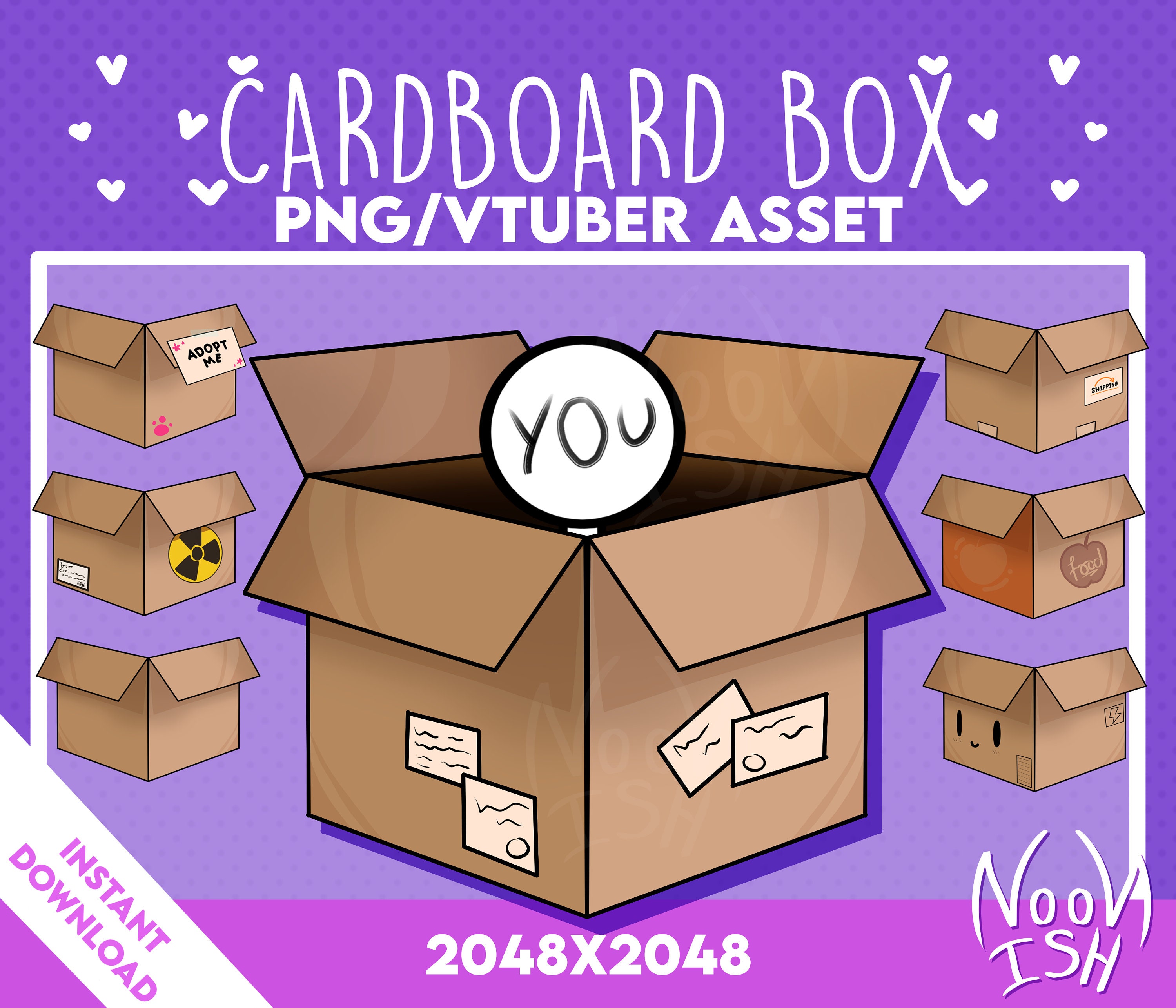 Vtuber PNG Tuber Asset CARDBOARD BOX - Multiple Variations | Veadotube ...