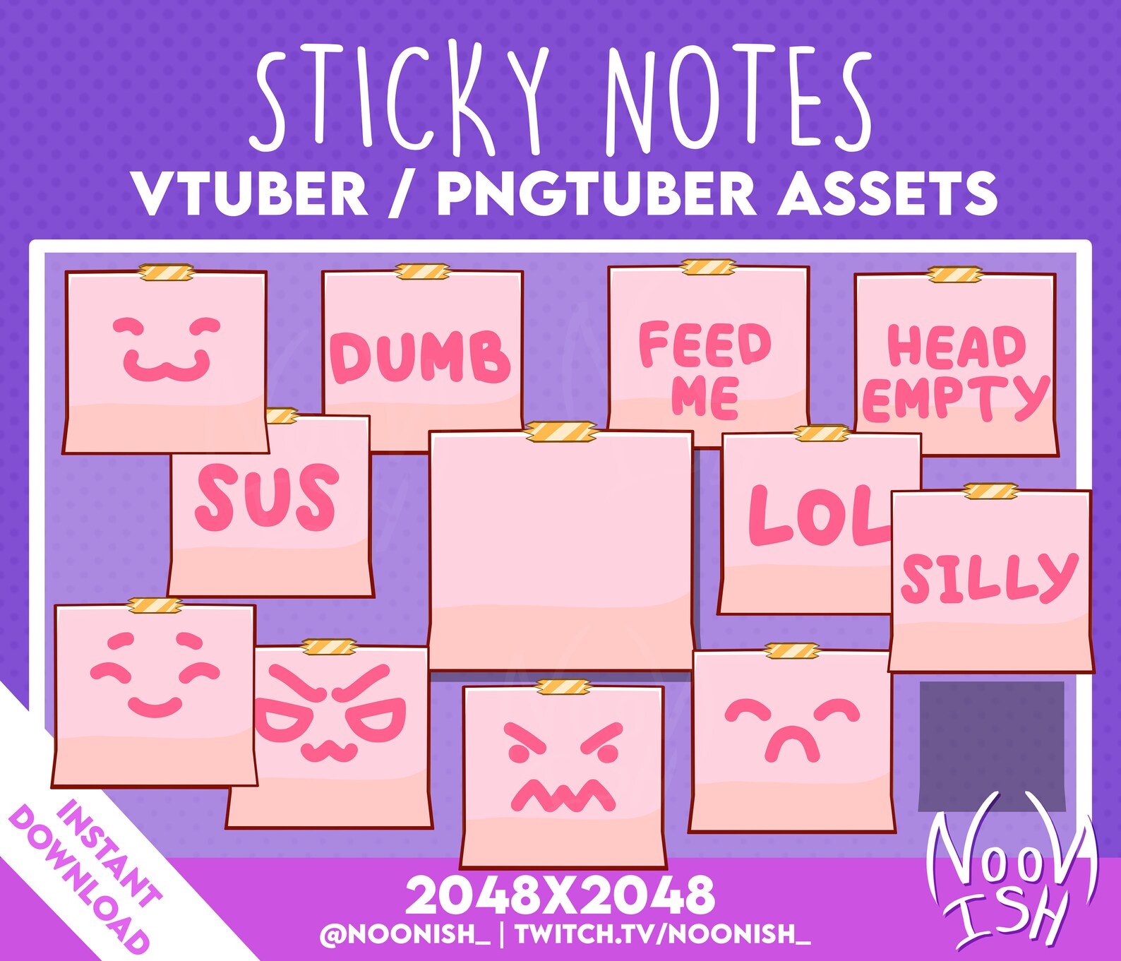 ALL Vtuber / Pngtuber Sticky Note Funny Stream - Etsy