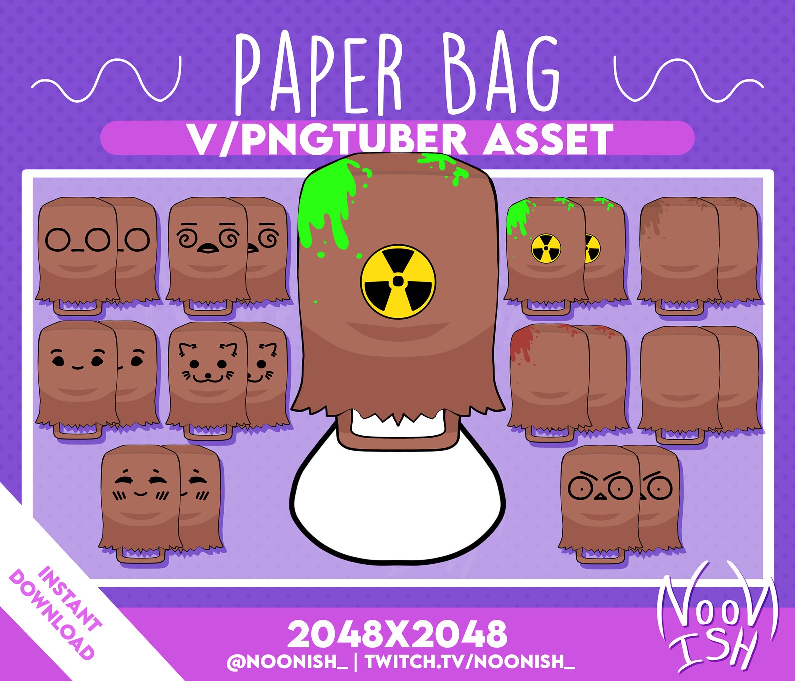 Vtuber / Pngtuber PAPER BAG | Funny Stream Overlay/assets | Veadotube ...