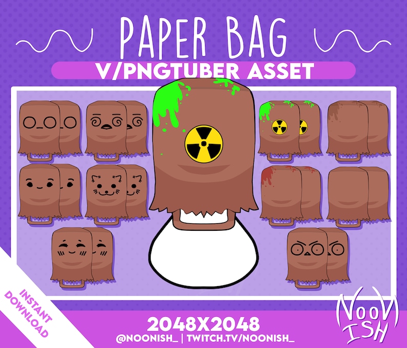 Vtuber / Pngtuber PAPER BAG Funny Stream Overlay/assets Veadotube ...