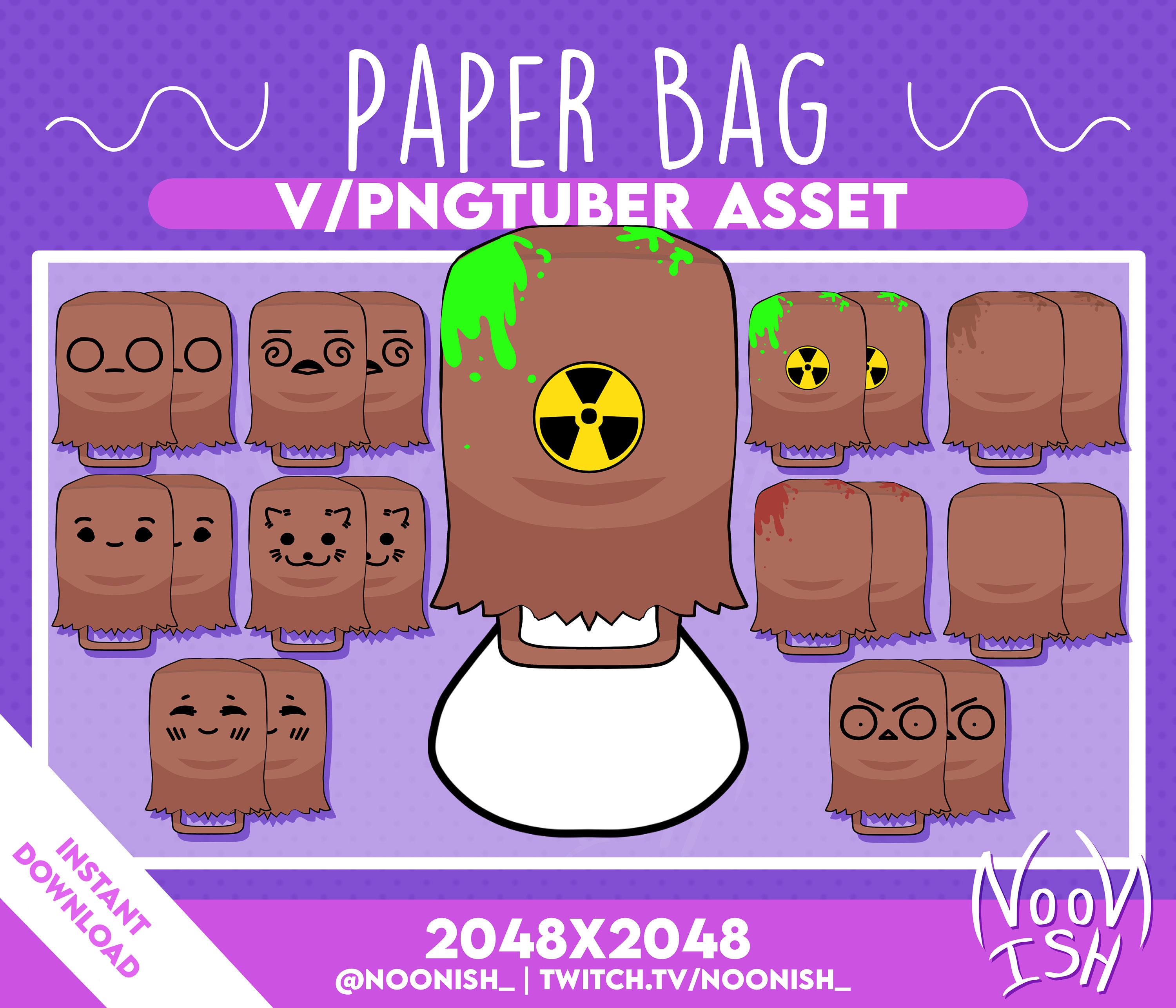 Vtuber / Pngtuber PAPER BAG Funny Stream Overlay/assets Veadotube ...