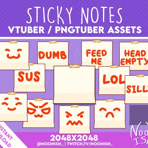 Vtuber Sticky Note Funny Stream Overlay P2U Vtuber Stream - Etsy