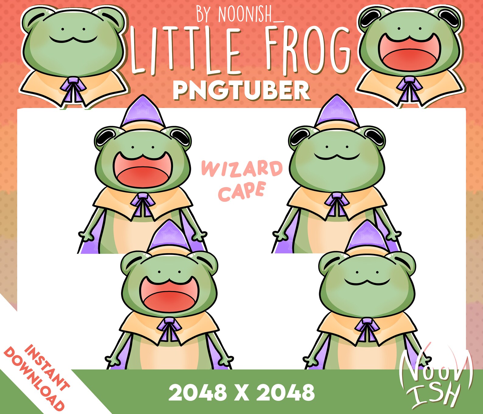 Premade Png-tuber Model Little Frog | 6 Versions/outfits | V-tuber ...