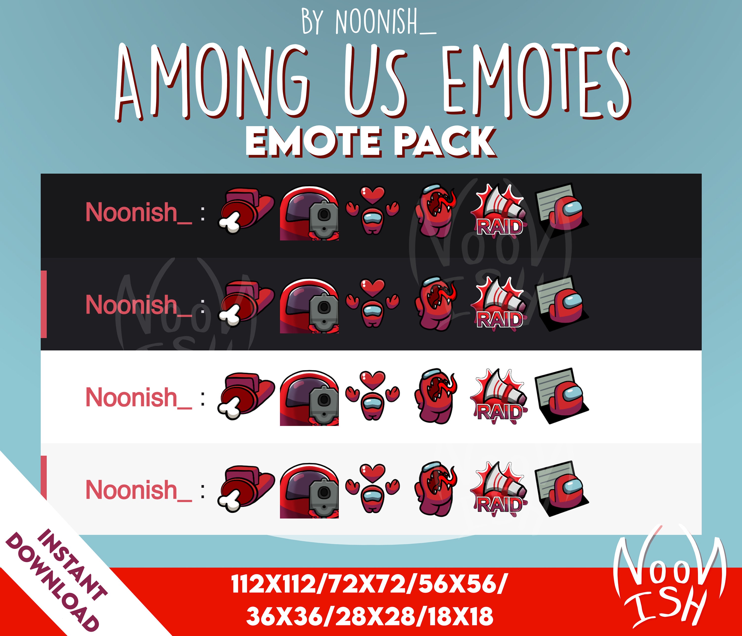 AMONG US Emotes Twitch Graphics for Streamers Twitch Sub & Bit Badges ...