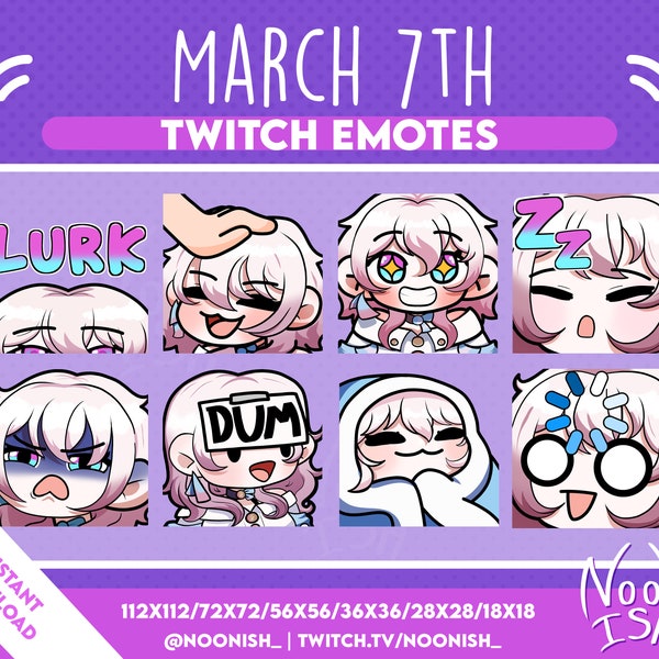 Honkai March 7th Emotes - Etsy Singapore
