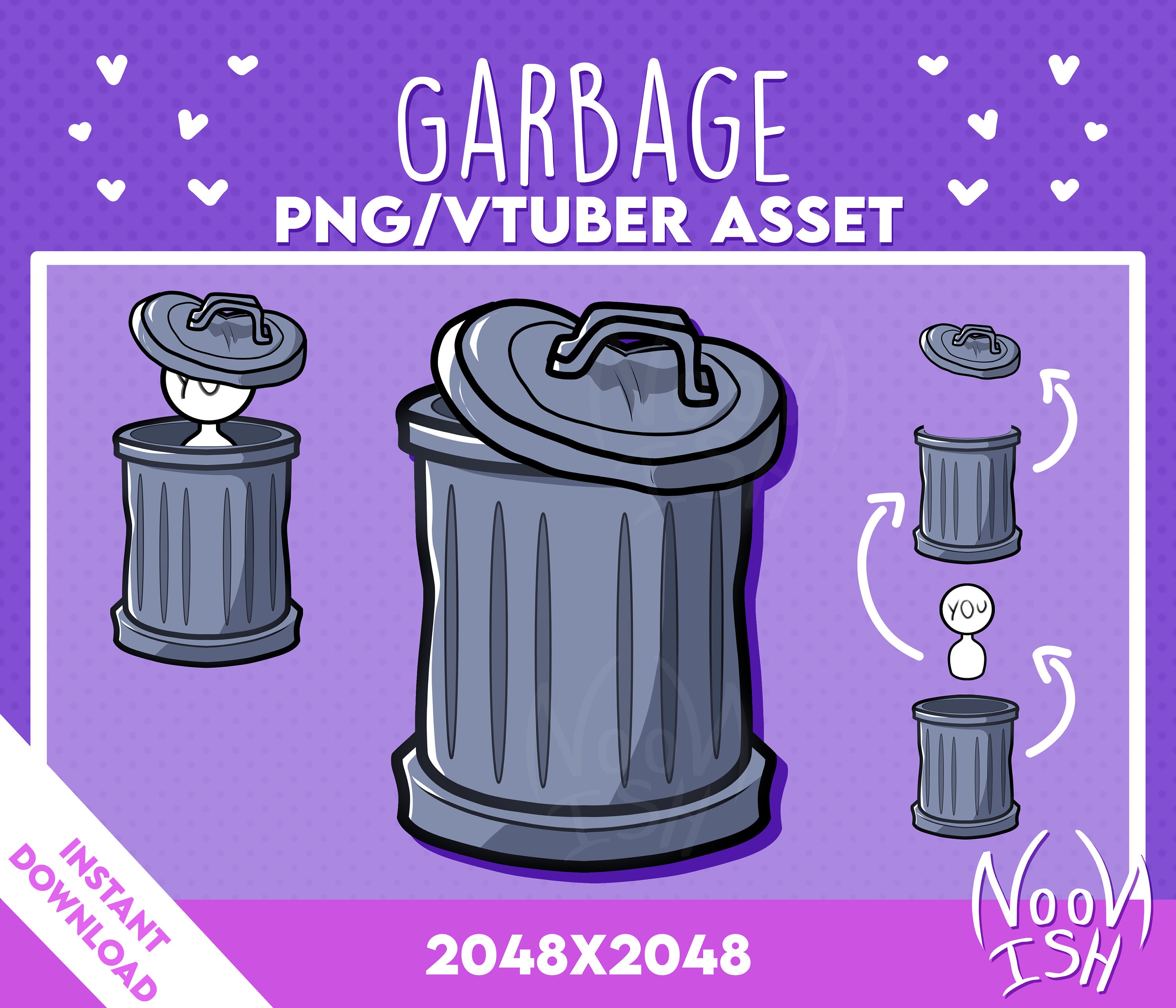 Vtuber PNG Tuber Asset GARBAGE BIN | Veadotube | Discord | Twitch ...