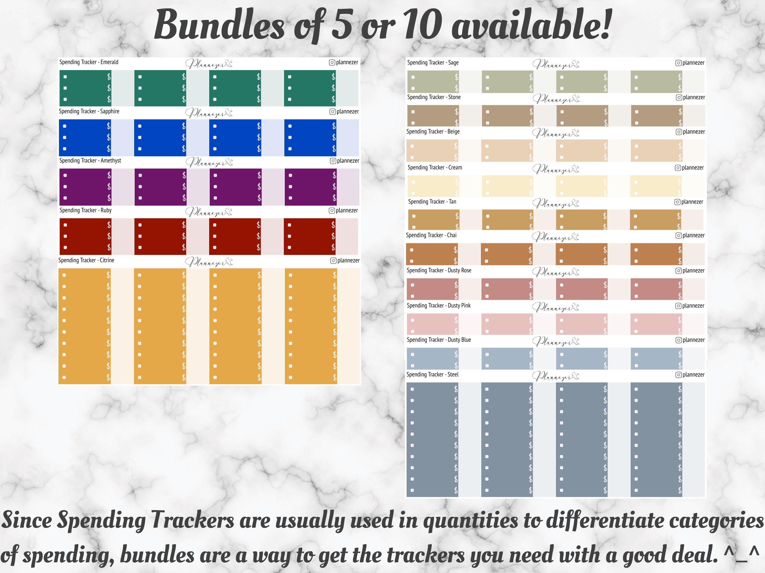 Expense Tracker Spending Label Spending Tracker Budget Stickers Monthly ...