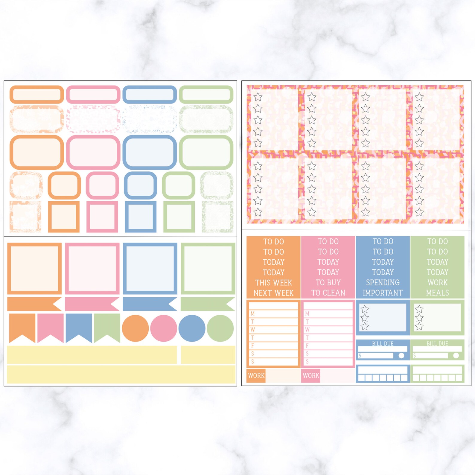 Printable Weekly Sticker Kit Printable Planner Sticker Kit Digital ...