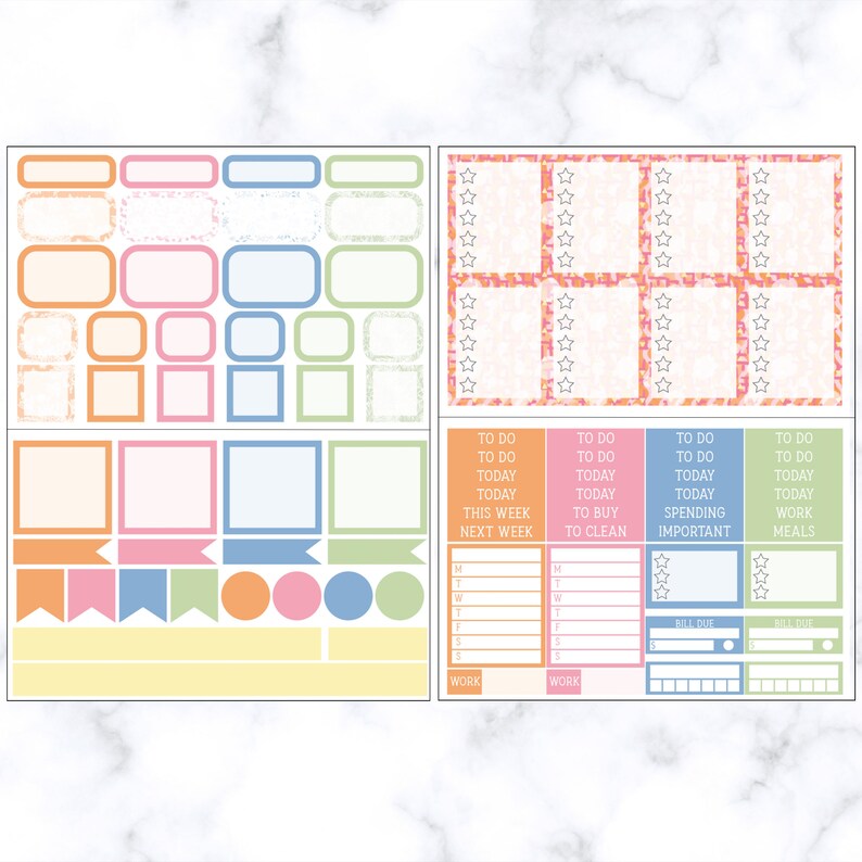 Printable Weekly Sticker Kit Printable Planner Sticker Kit Digital ...