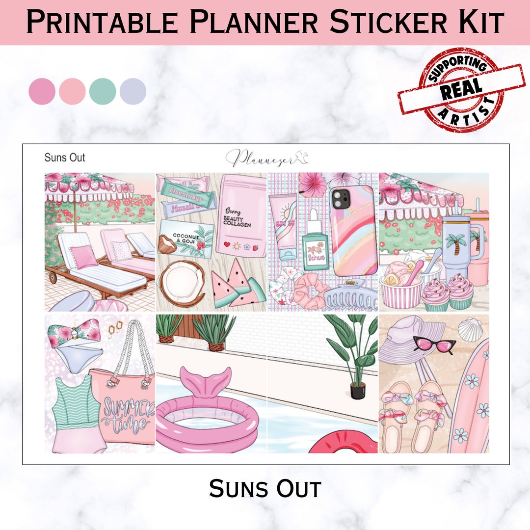 Printable Weekly Sticker Kit | Printable Planner Sticker Kit | Digital ...