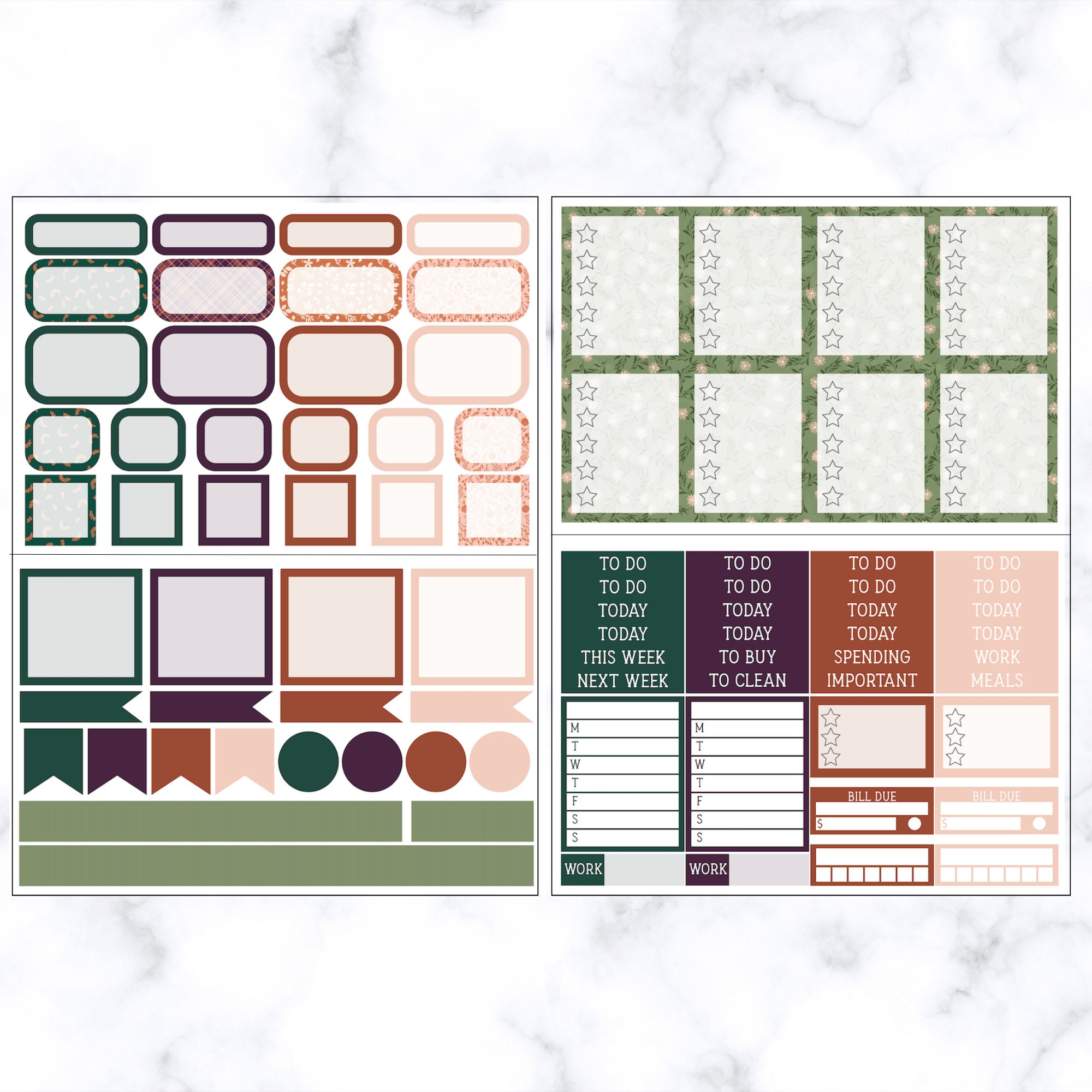 Printable Weekly Sticker Kit | Printable Planner Sticker Kit | Digital ...