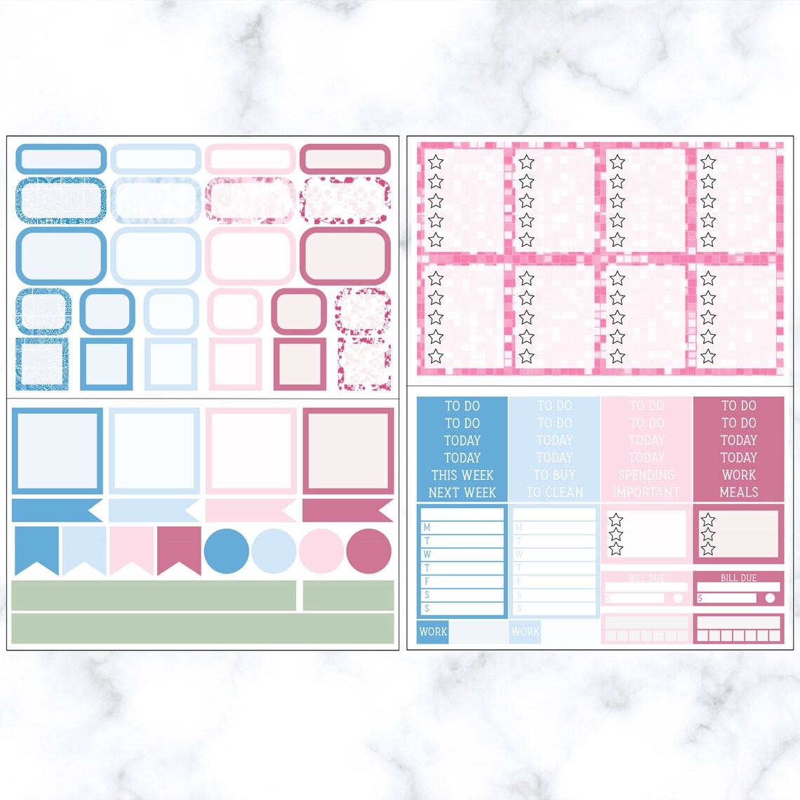 Printable Weekly Sticker Kit Printable Planner Sticker Kit Digital ...