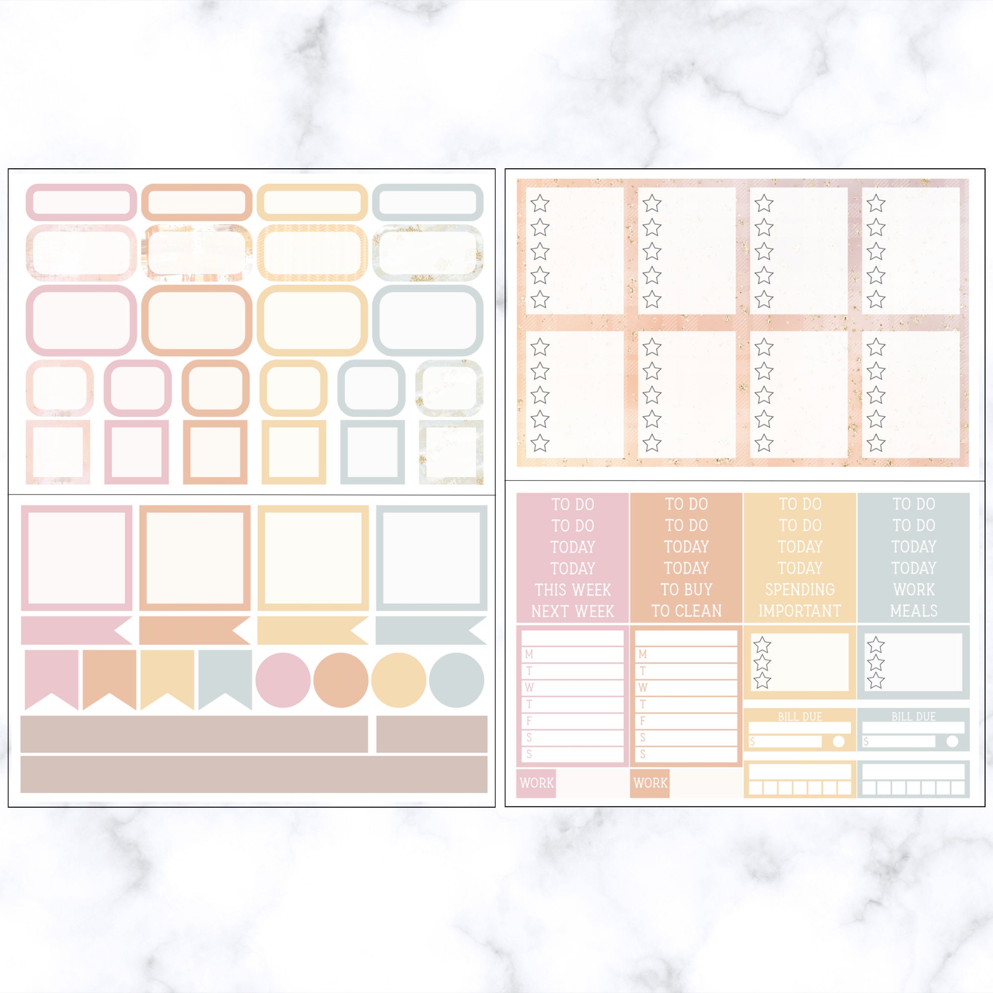 Printable Weekly Sticker Kit Printable Planner Sticker Kit Digital ...