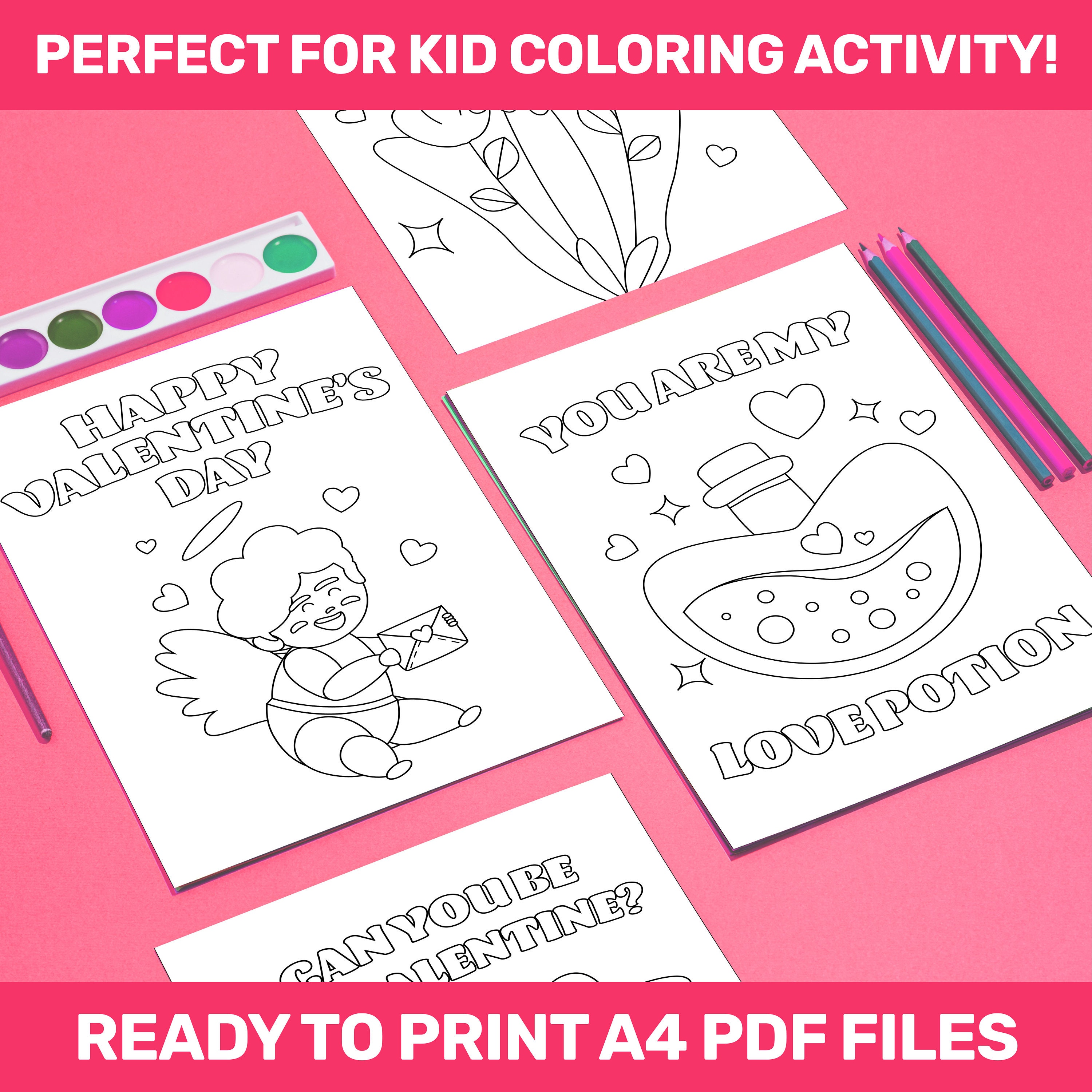 Printable Coloring Pages for Valentines Day Perfect for Student ...