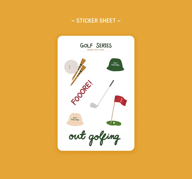 Golf Series Sticker Sheet | Planner Journal Sticker - Etsy