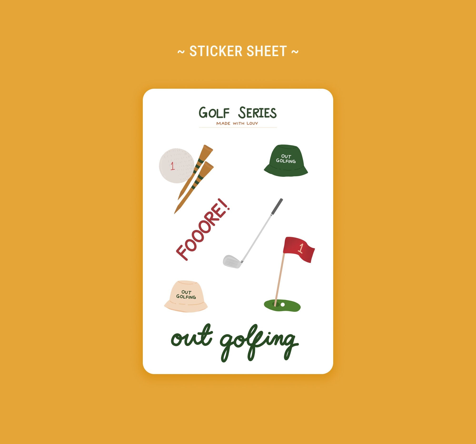 Golf Series Sticker Sheet | Planner Journal Sticker - Etsy