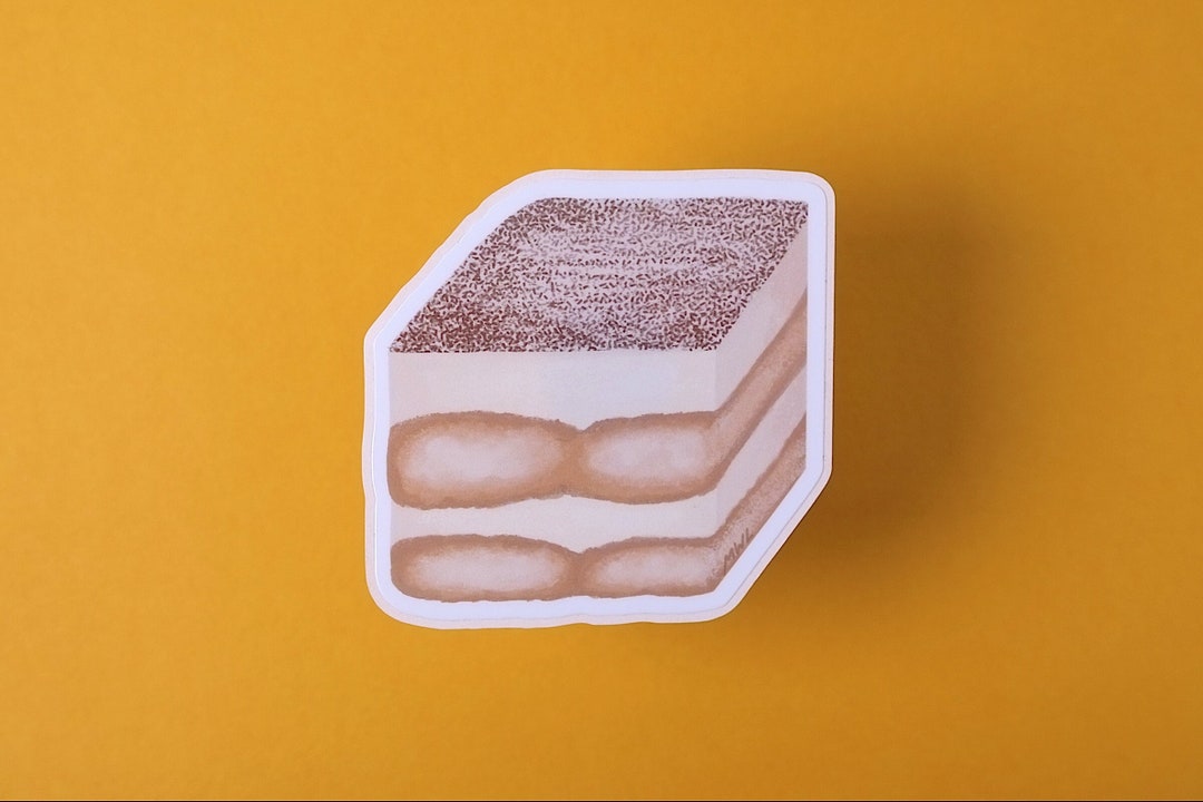 Tiramisu Cake Sticker Decal for Laptop, Water Bottle, Phone - Etsy