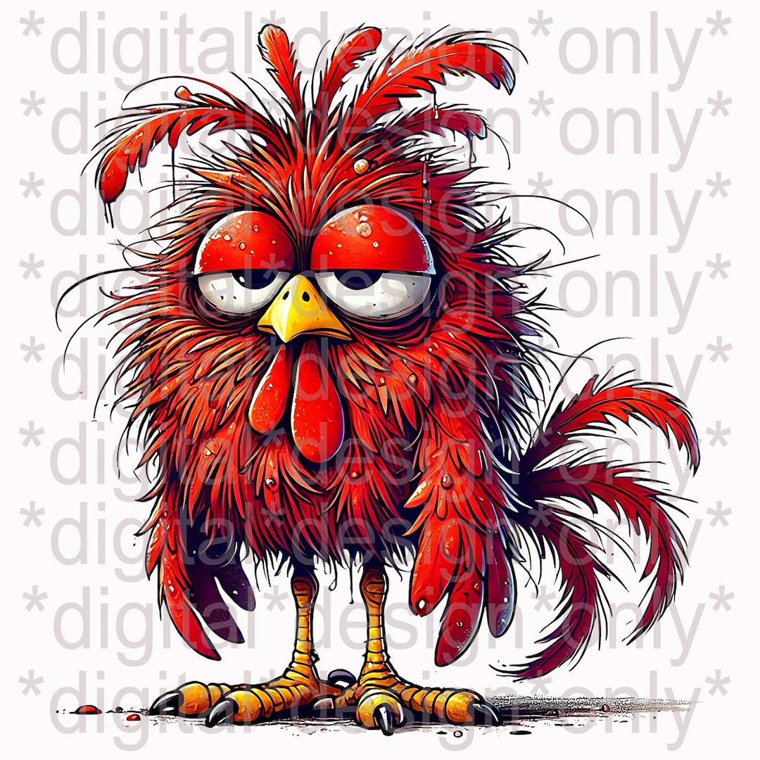 Tired/depresed Rooster, PNG Image for Sublimation One File, Transparent ...