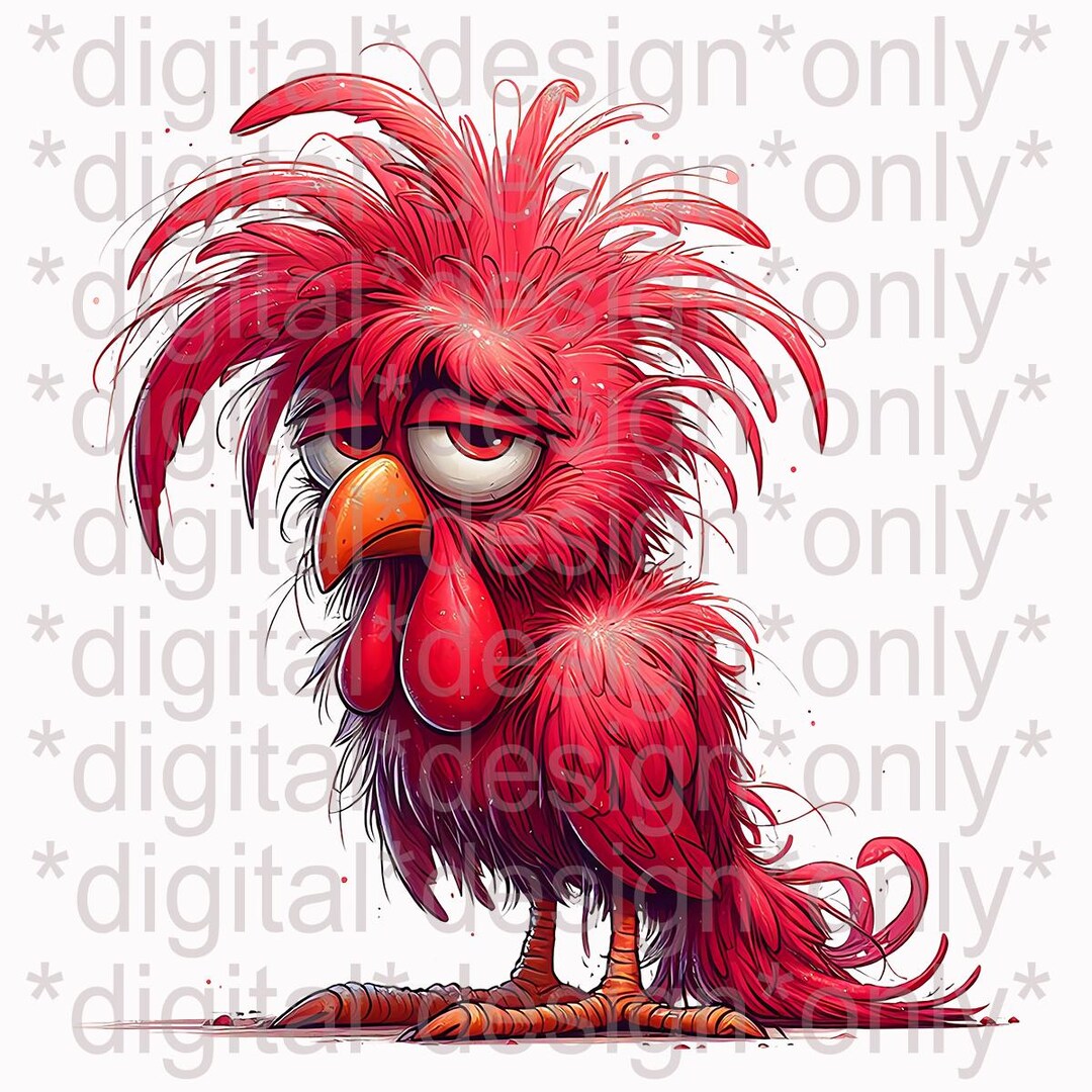 Sad Looking Rooster, PNG Image for Sublimation One File, Transparent ...