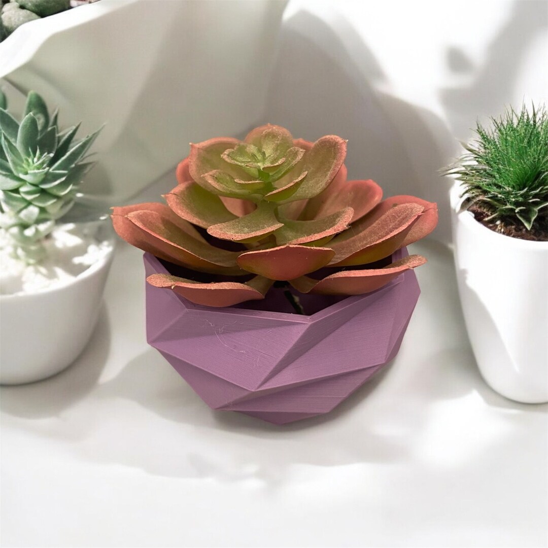 Coloured Low Poly Planter/pot, Geometric , Round Planter, Plant Based ...