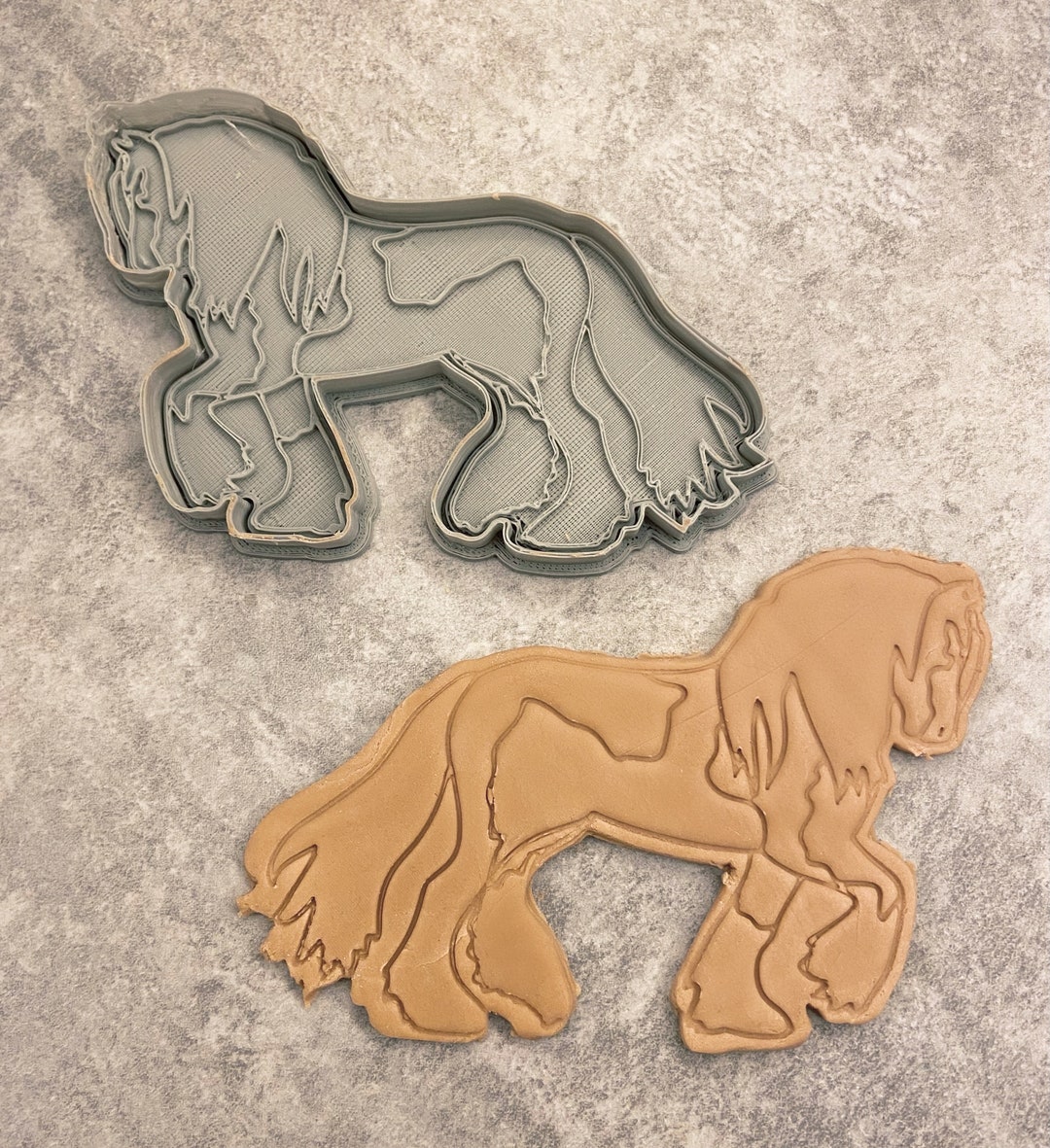 Gypsy Vanner Horse Cookie Cutter and Stamp, 3D Printed, Fondant Cutter ...