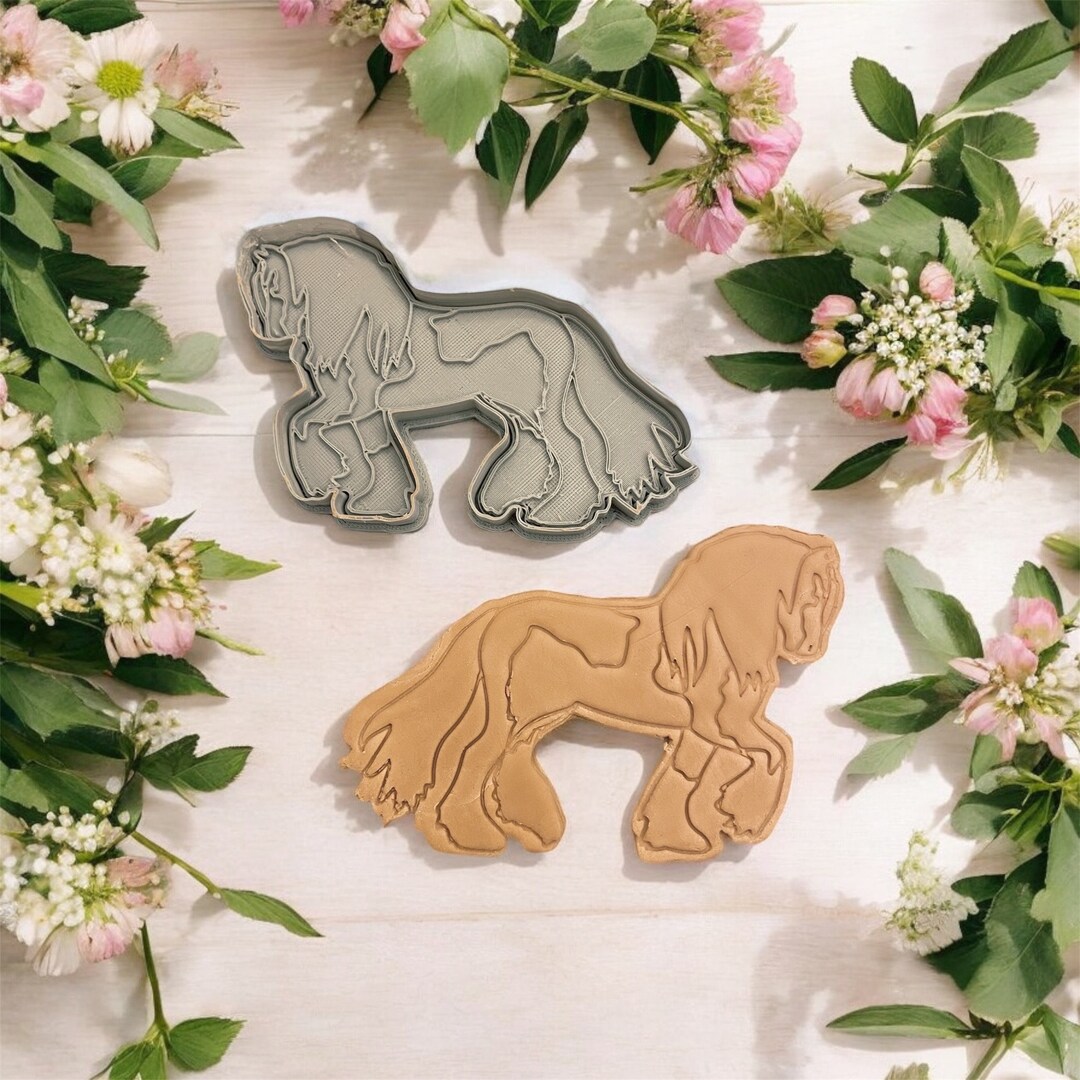 Gypsy Vanner Horse Cookie Cutter and Stamp, 3D Printed, Fondant Cutter ...