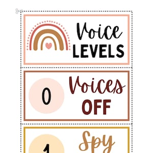 Boho Back to School Voice Levels Sign Decor - Etsy