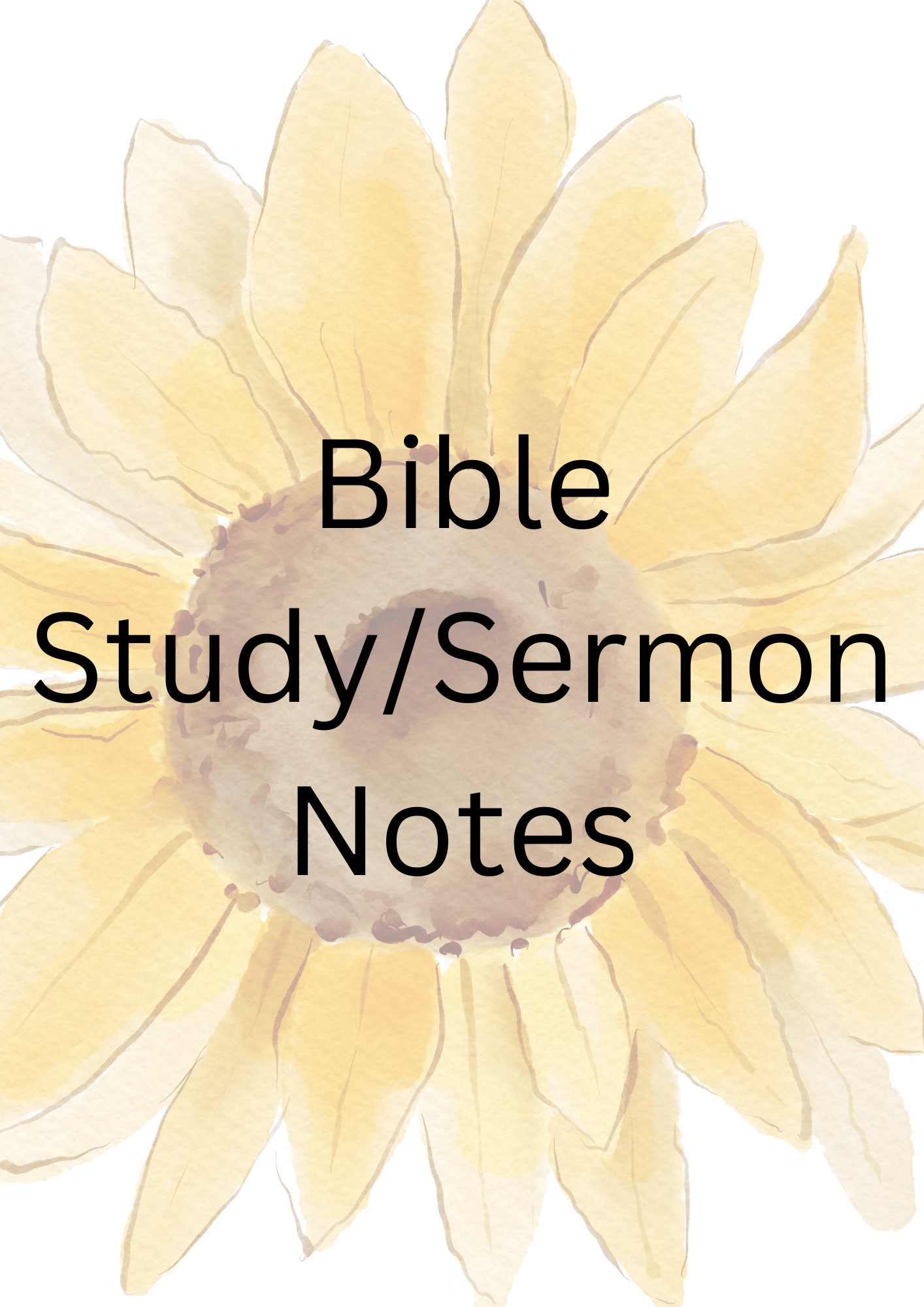 Bible Study or Sermon Notes Sunflower Theme - Etsy