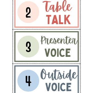 Boho Back to School Voice Levels Sign Decor - Etsy