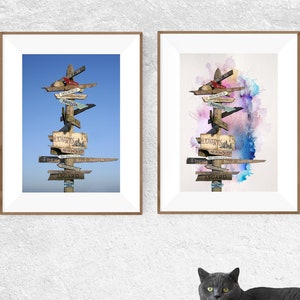 Fantasy Sign Post. Nursery Wall Art, Children's Literature Decor ...